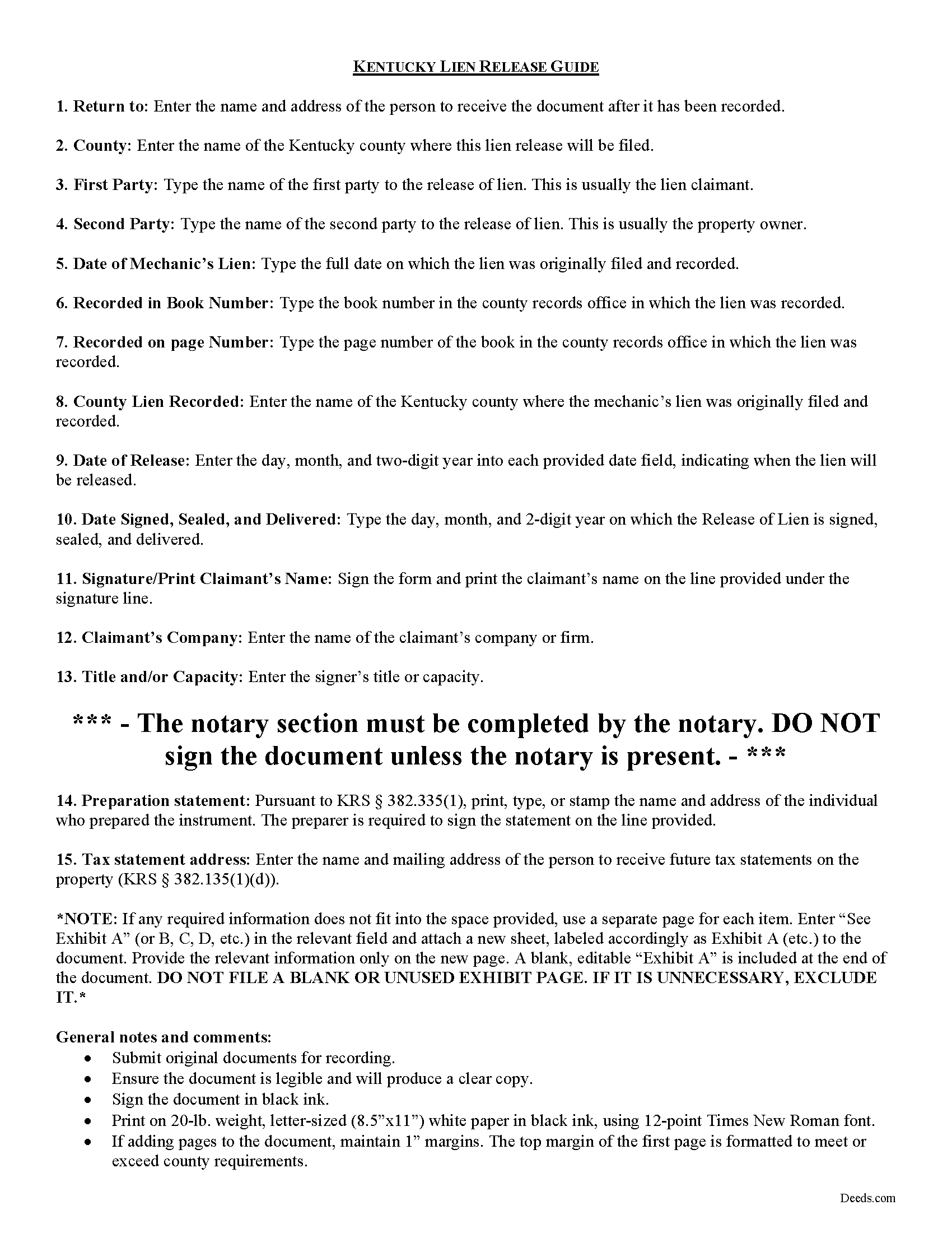 Bullitt County Discharge Of Lien By Bond Forms Kentucky Deeds