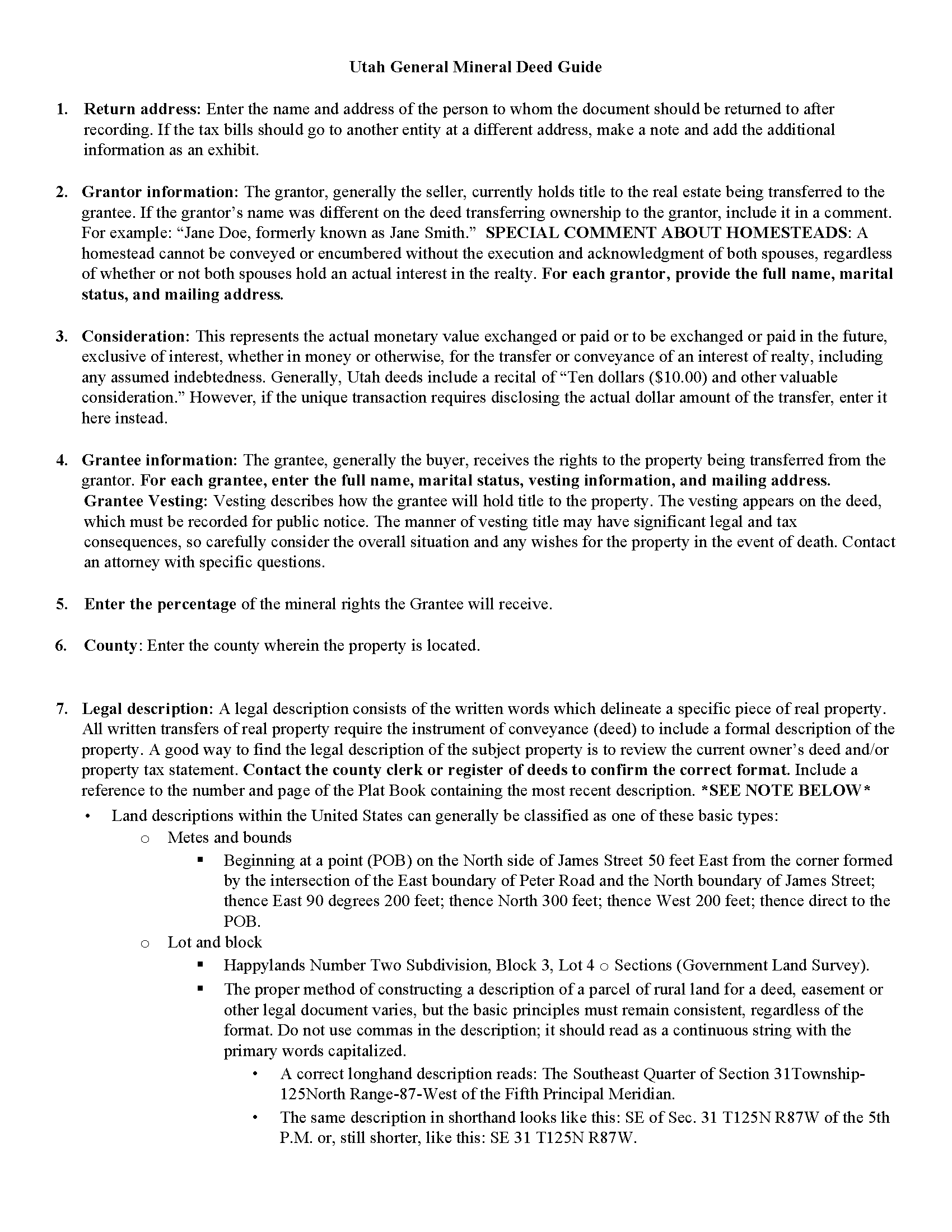 Salt Lake County Mineral Quitclaim Deed Form | Utah | Deeds.com Salt Lake County Mineral Quitclaim Deed Form | Utah | Deeds.com